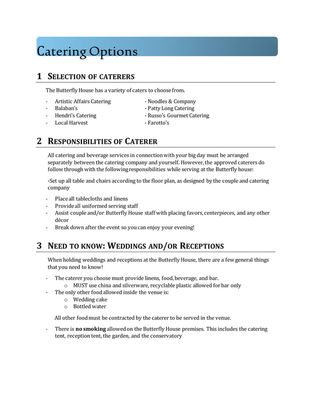 Catering Options | PDF