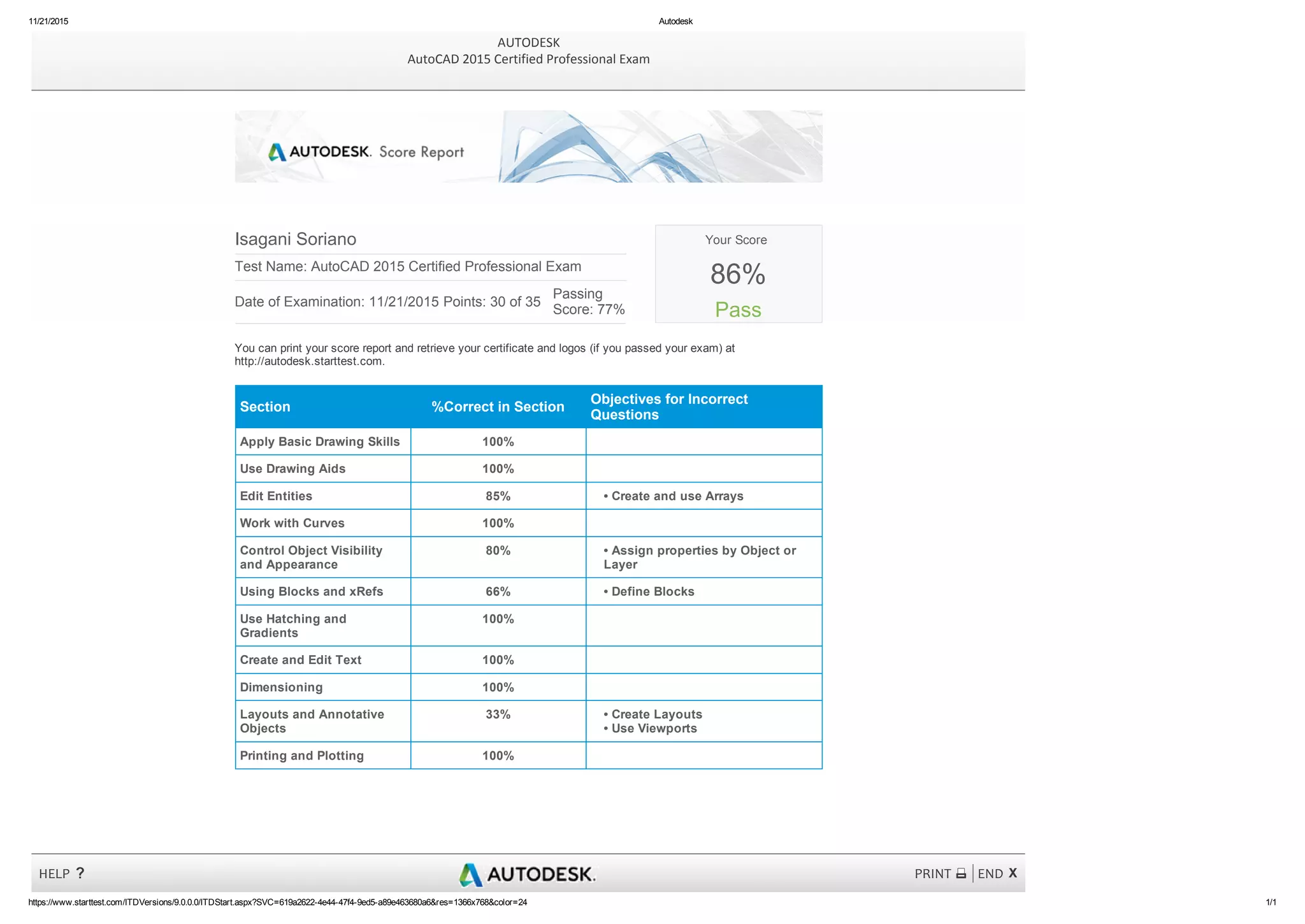 Autodesk autocad exam_report | PDF