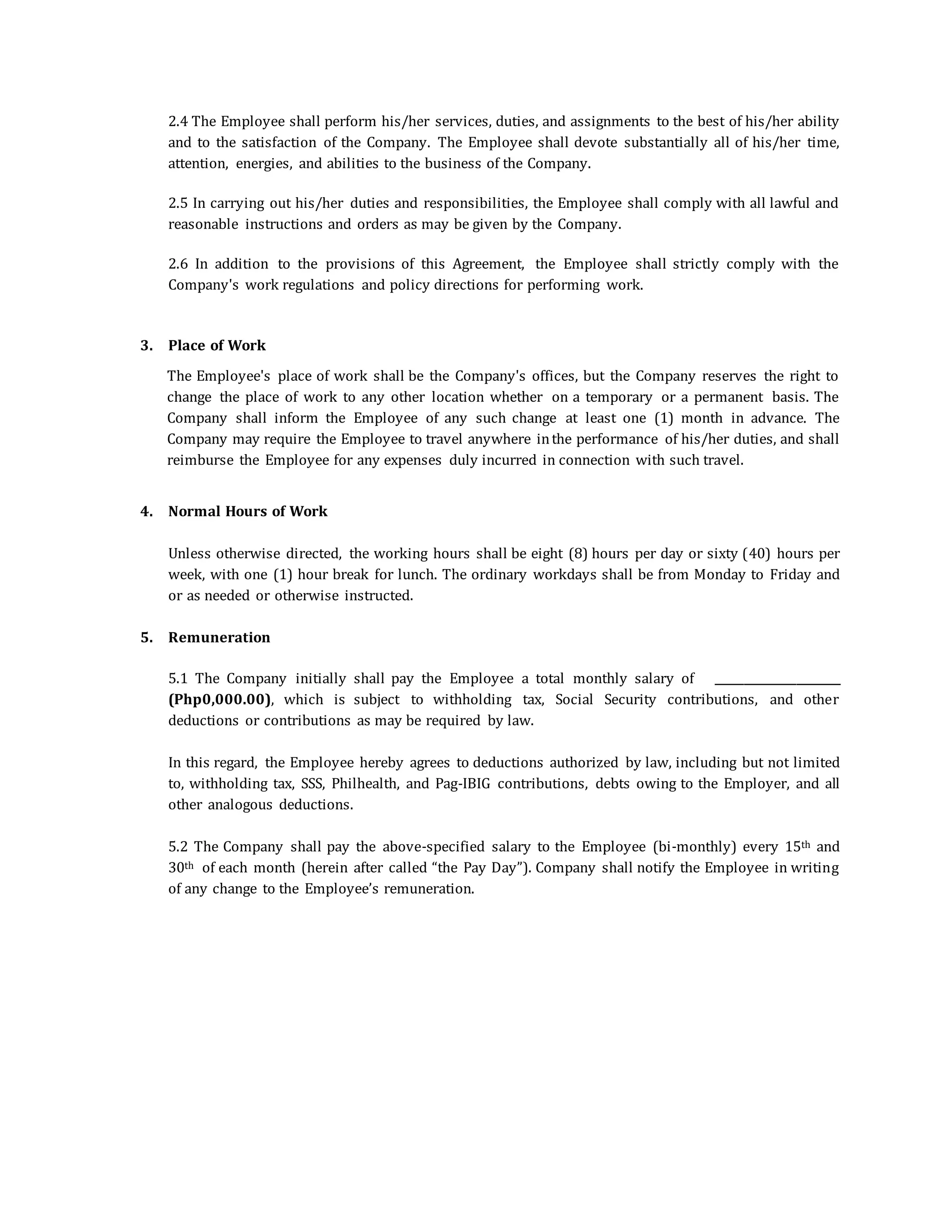 Employment Contract OLD | DOCX | Personal Taxes | Personal Finance