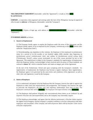 Employment Contract OLD | DOCX