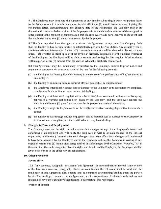 Employment Contract OLD | DOCX | Personal Taxes | Personal Finance