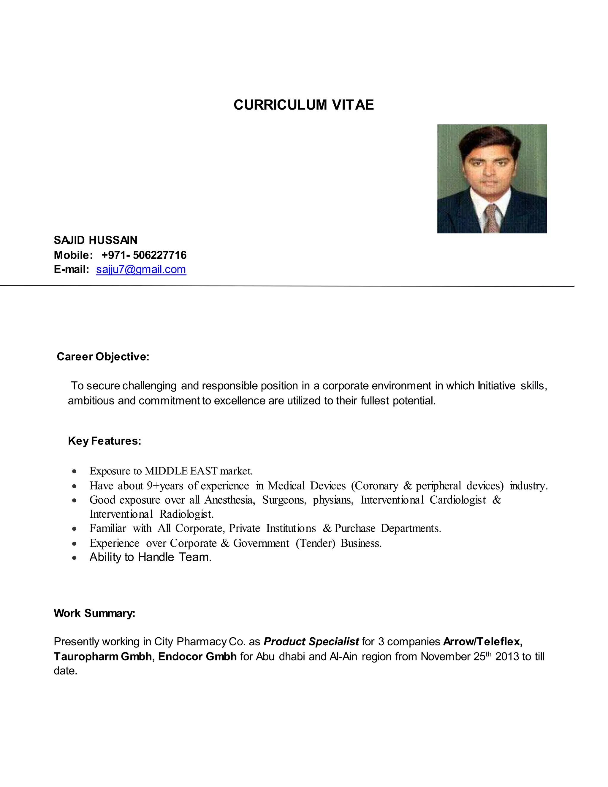 SAJID HUSSAIN C V | PDF | Free Download