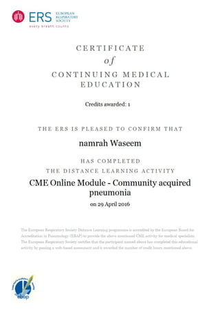 CAP certificate | PDF