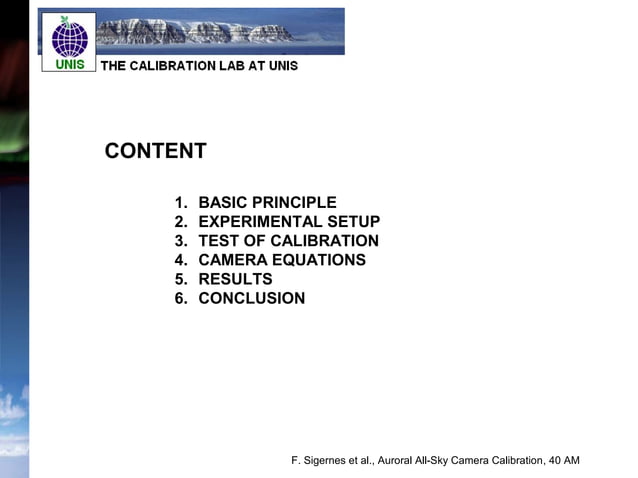 Auroral all-sky camera calibration | PPT