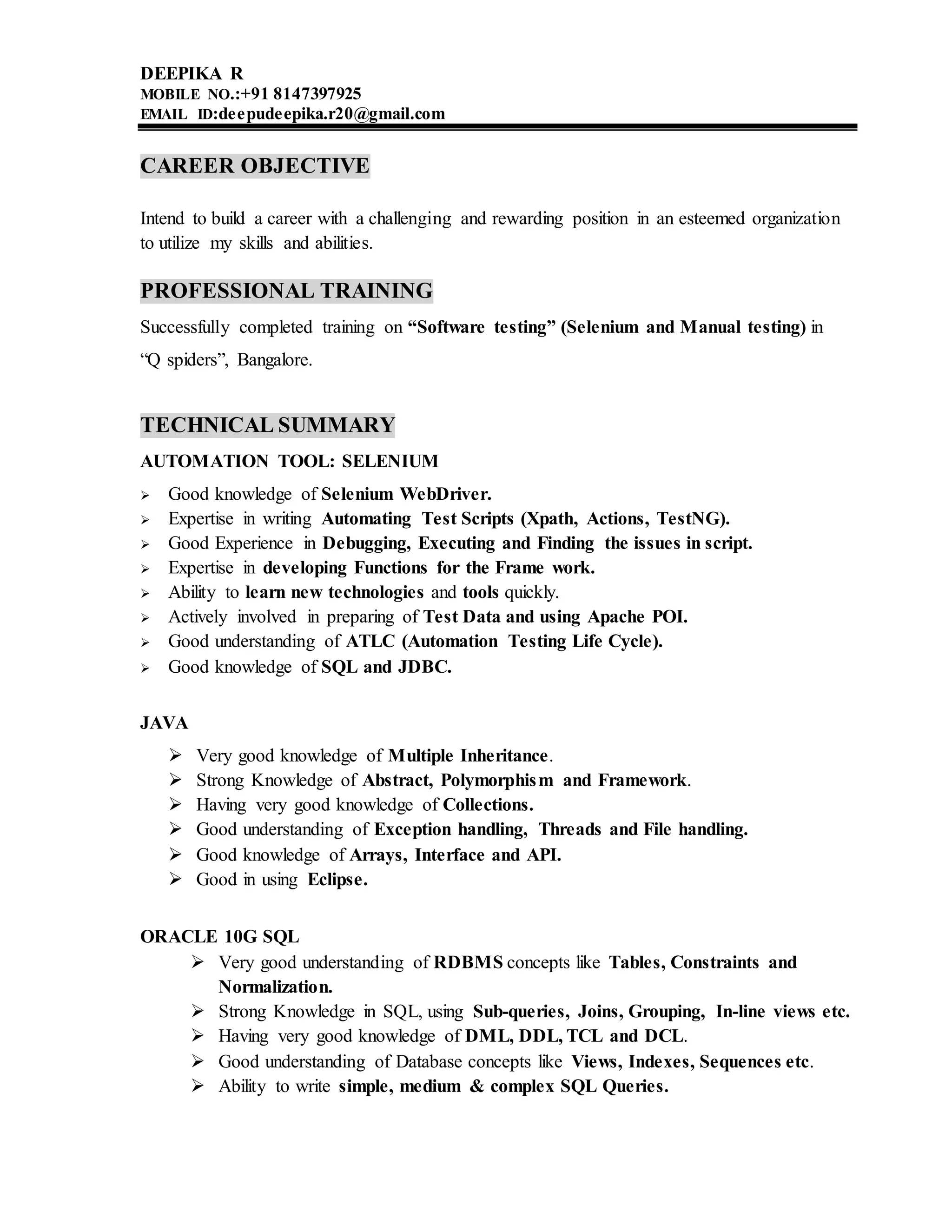 Deepika engineer | DOCX