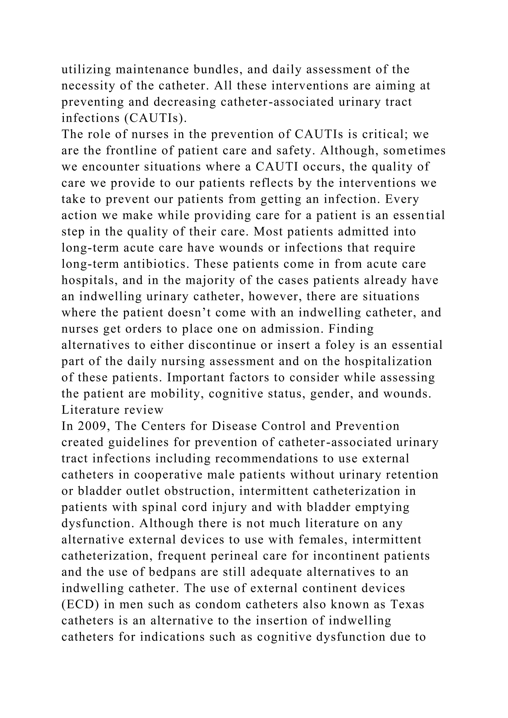 8Catheter-Associated Urinary Tract Infections (CAUTI)Walden .docx