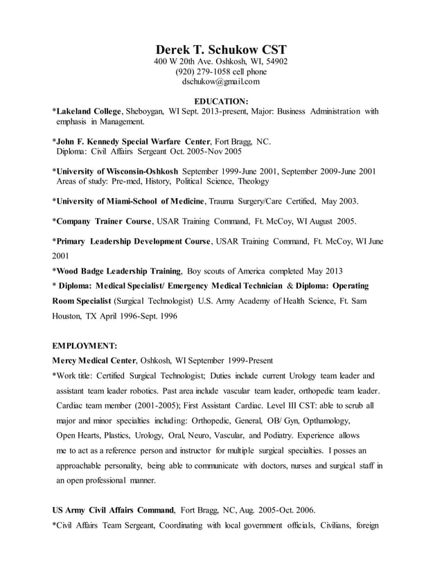 Derek's Resume 2014 | PDF