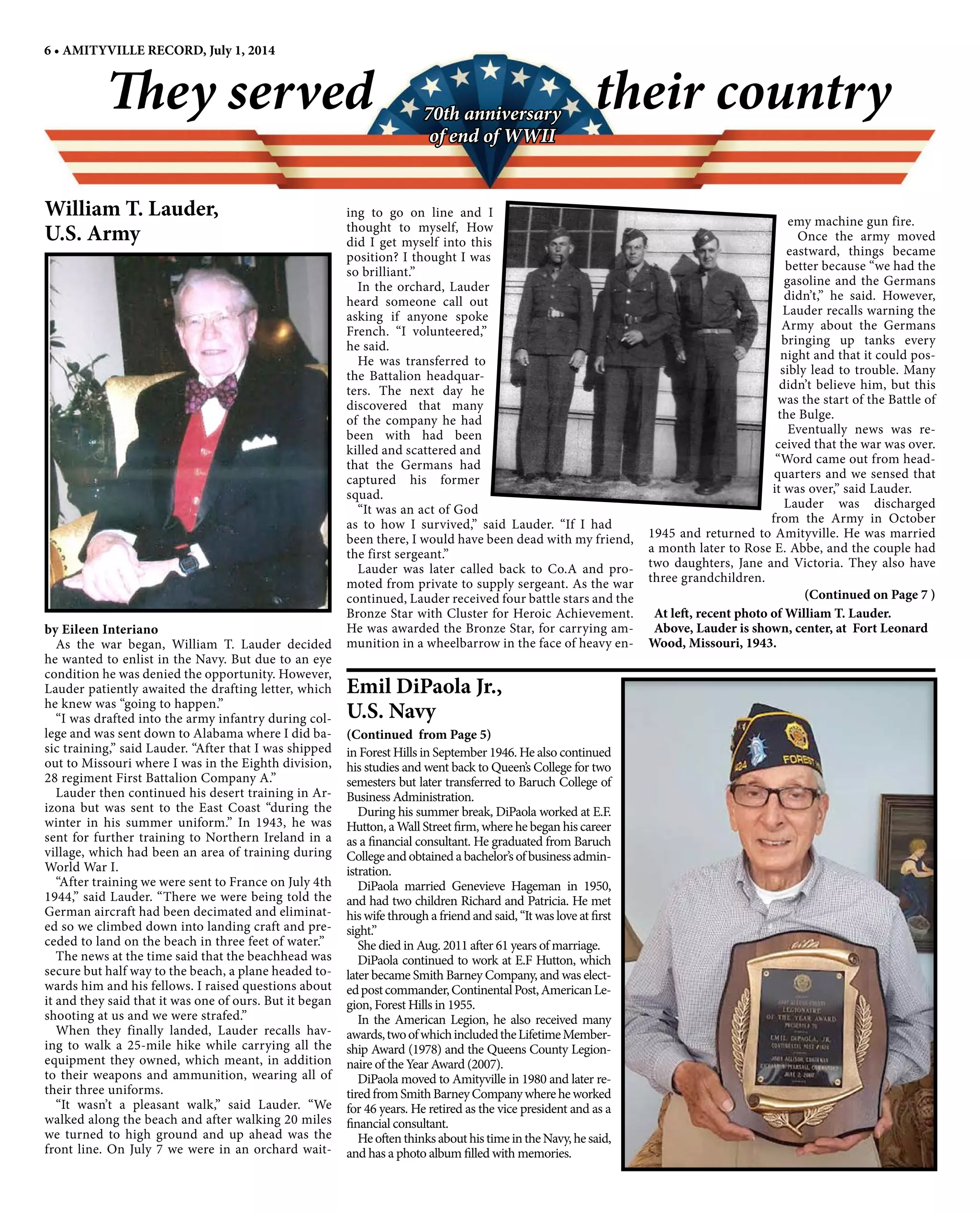 Emil DiPaola Jr., Veteran | PDF
