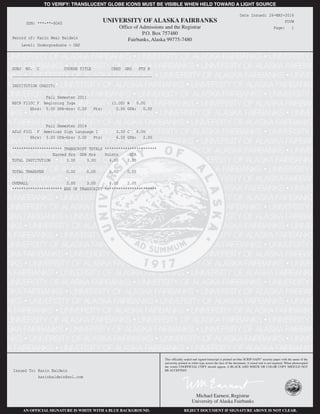 UAF Official Transcripts | PDF