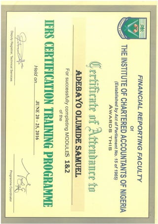 IFRS - CERTIFICATE OF ATTENDANCE | PDF