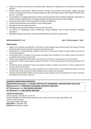 HR Admin-Mayur Sharma | PDF