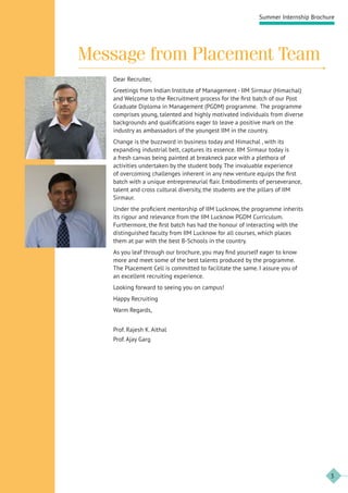 IIM Sirmaur Brochure | PDF