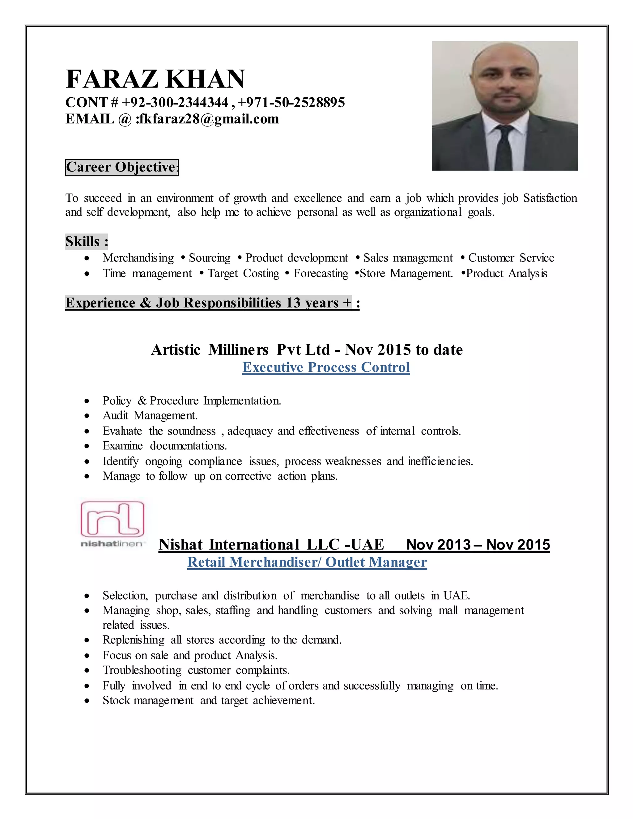 FARAZ KHAN CV | DOCX | Sales | Business