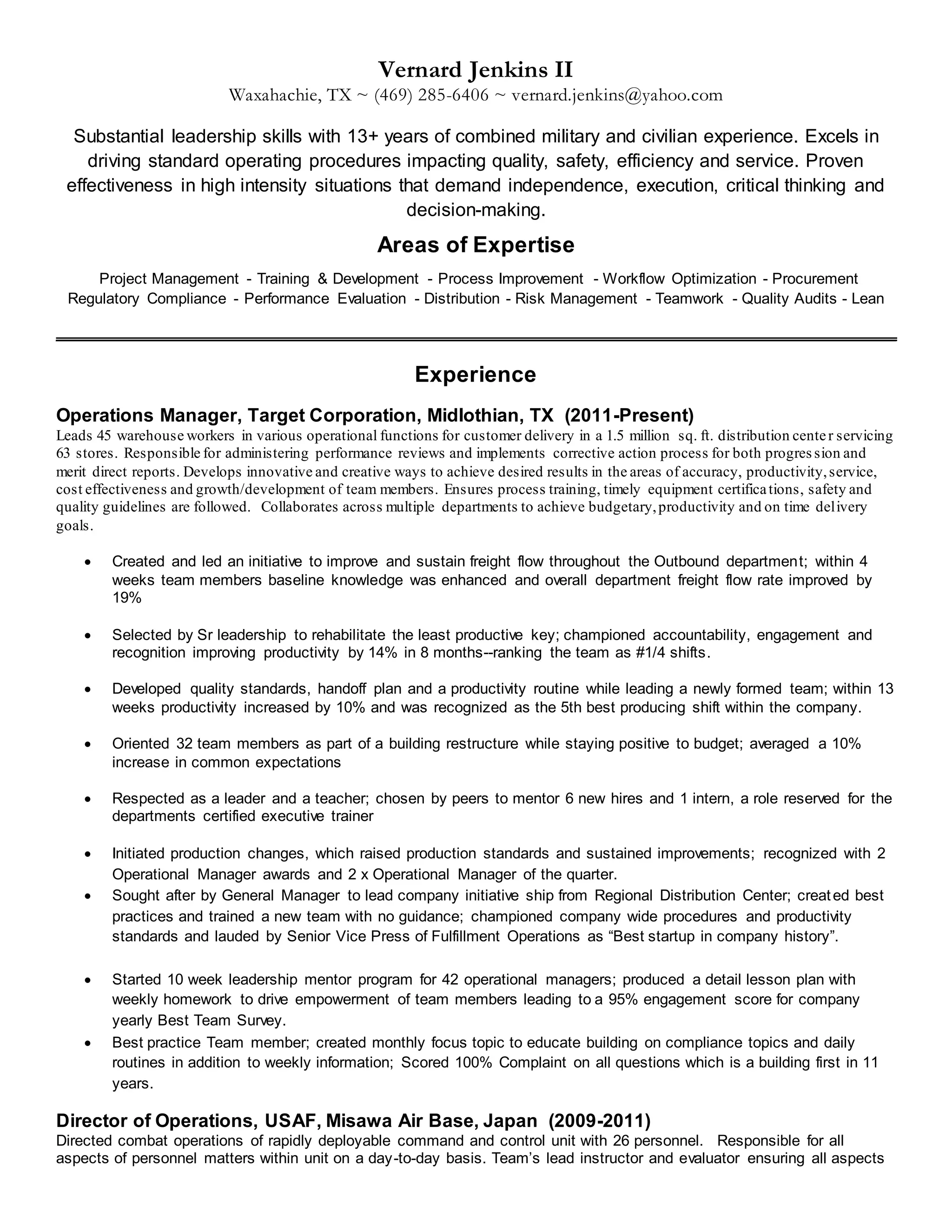 Vernard Jenkins Resume 2016 | DOCX