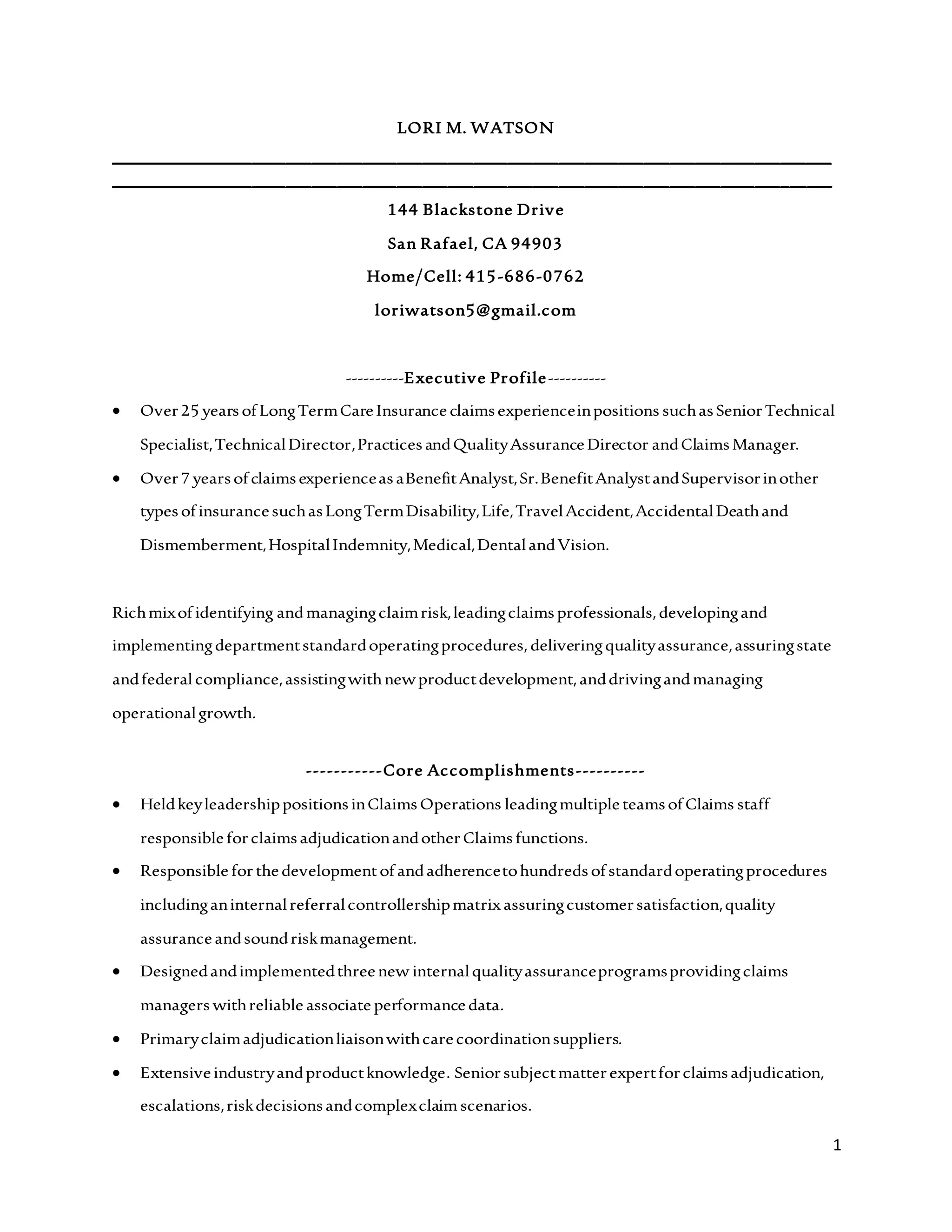 Lori Watson 12.2015 Resume | PDF