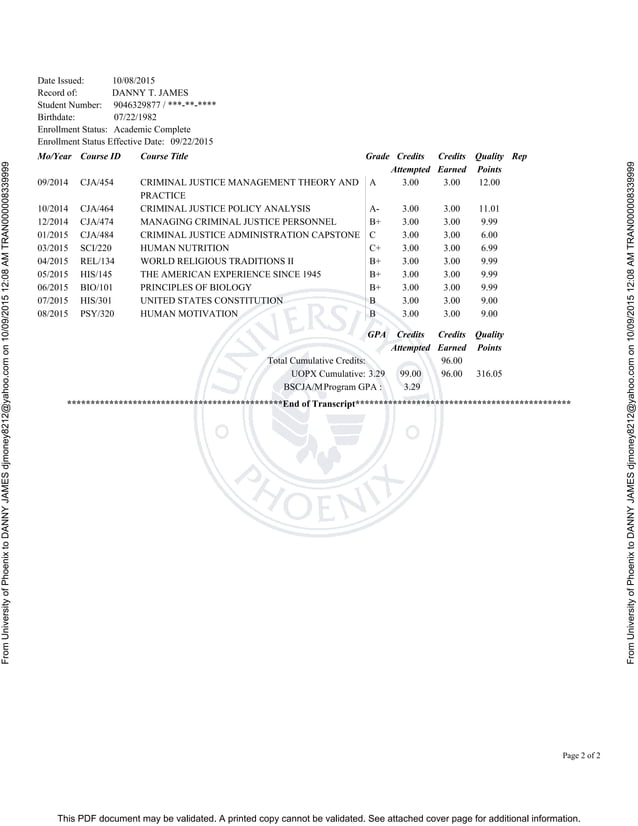 completed-transcript-8339999 (1) | PDF | College Education | Education