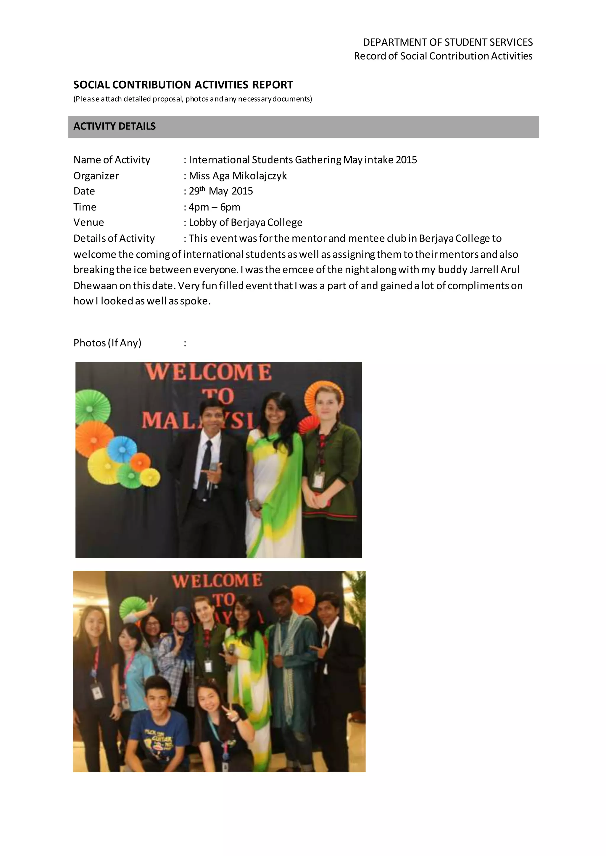 Mieerha Social Contribution Activities Report | PDF