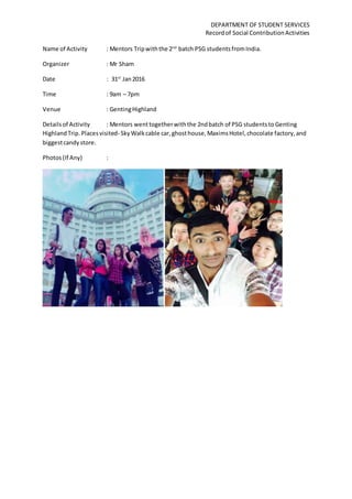 Mieerha Social Contribution Activities Report | DOCX | Prom | Personal ...