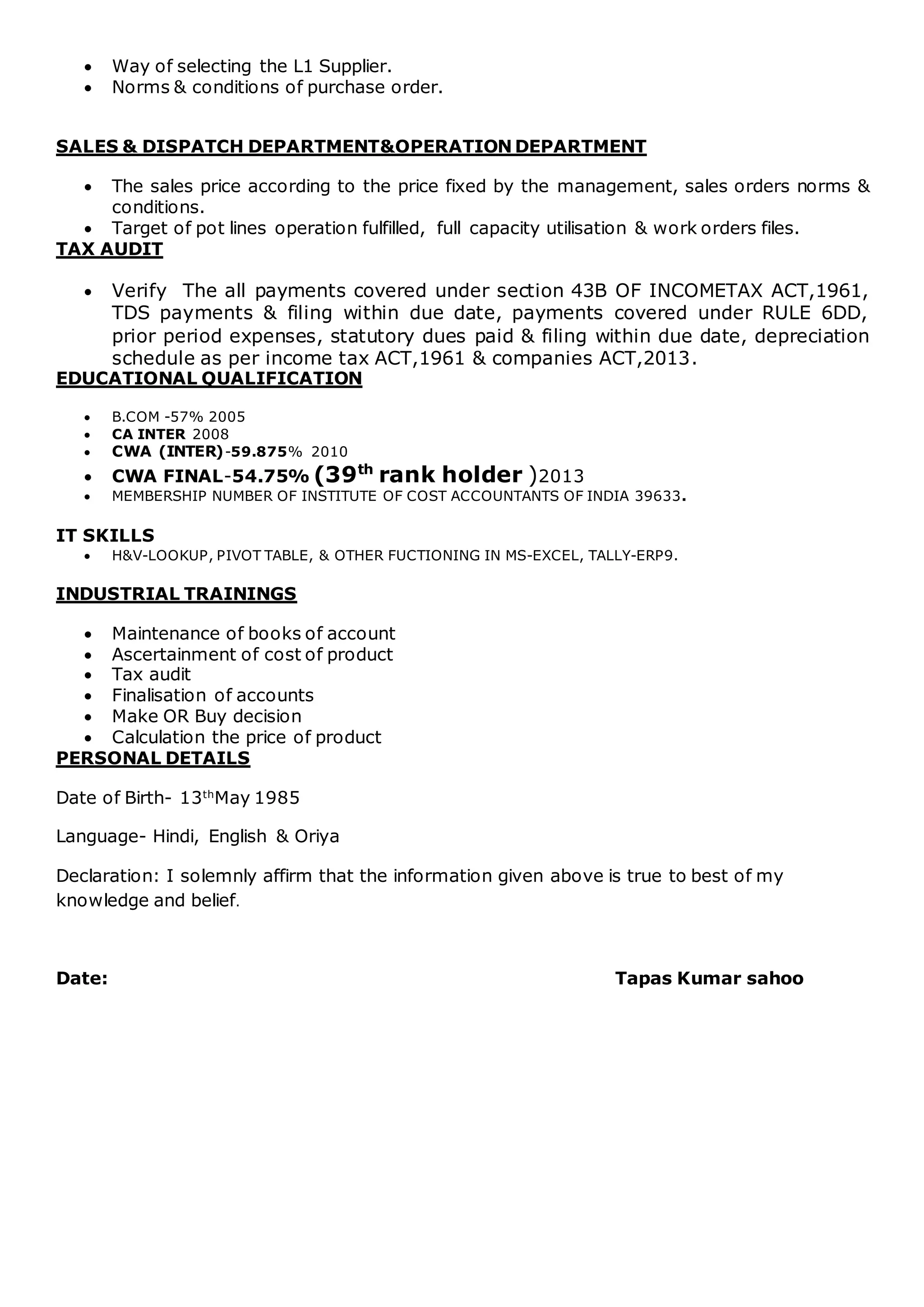 Tapas Kumar Sahoo | DOCX