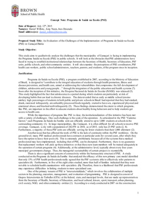 Concept Note - PSE (Daniel Wilhite) | PDF