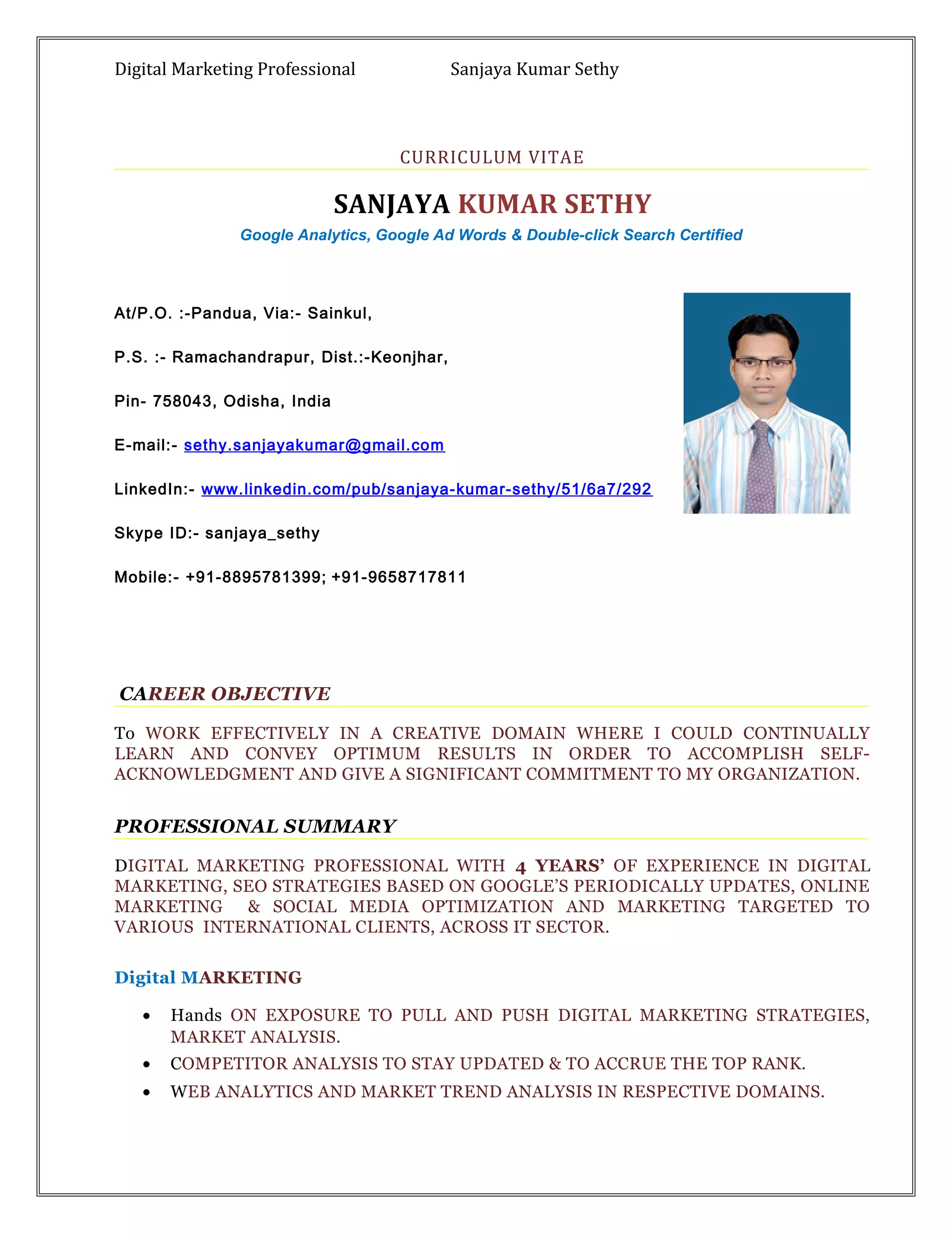 Experience_Resume@Sanjaya | PDF