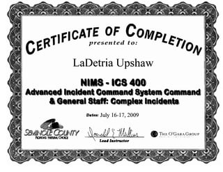 ICS Training Certificates - Bundled | PDF