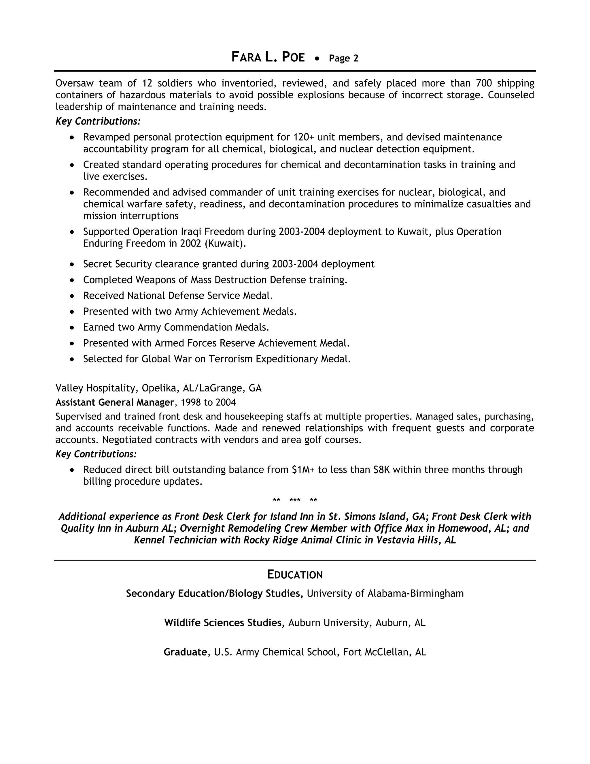 Fara Poe Resume 1 | PDF