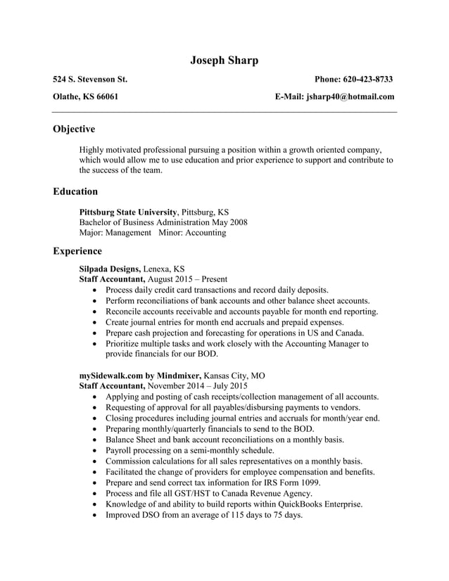 Joseph Sharp Resume | PDF