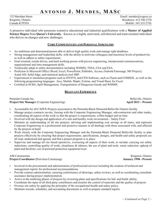 Antonio J Mendes MASc_Resume | PDF