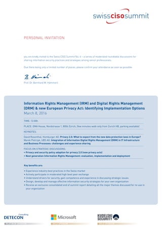 Marek Pietrzyk - CISO Summit Zurich - Next generation Information ...