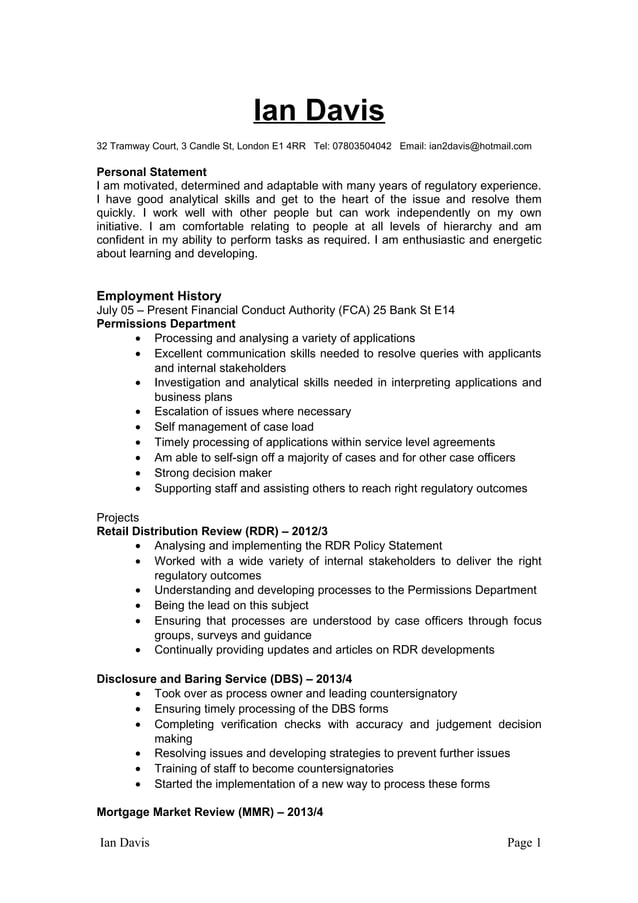 Resume - Ian Davis | PDF