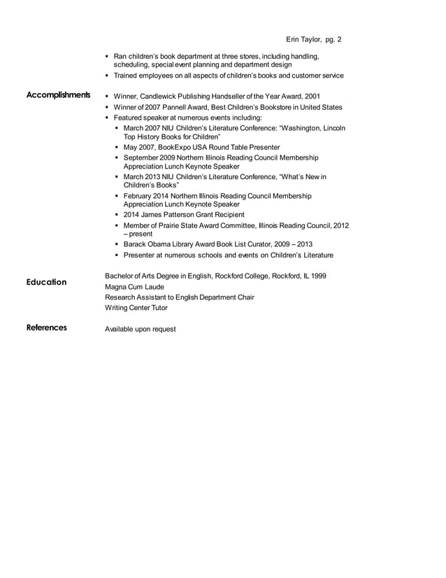 erin taylor resume 2015 | DOCX