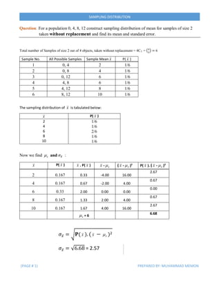 Sampling Distribution -I | PDF