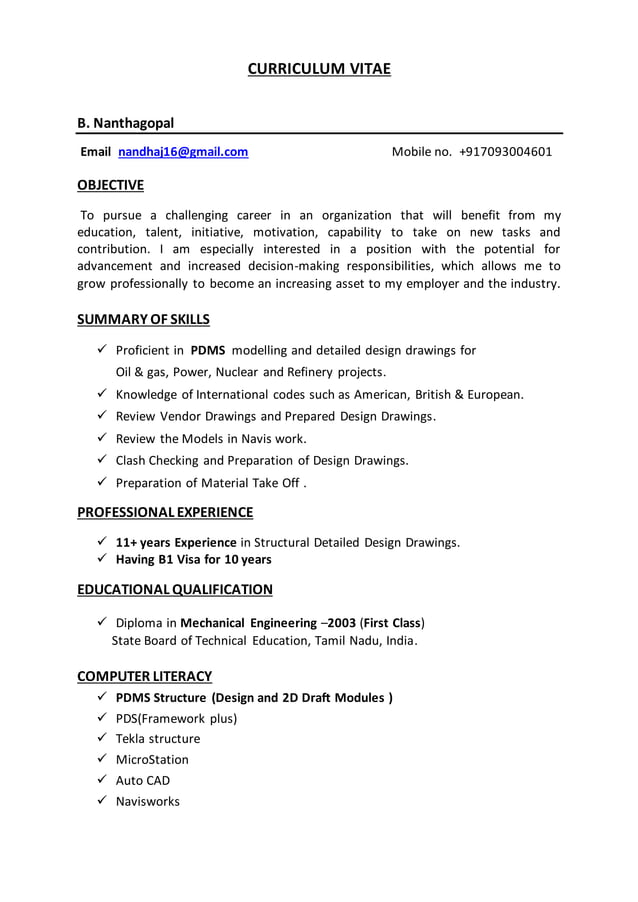 Nanthagopal balusamy cv | DOCX