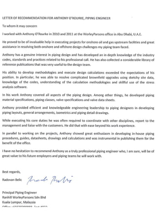 Anthony O'Rourke - Recommendation Letter | PDF