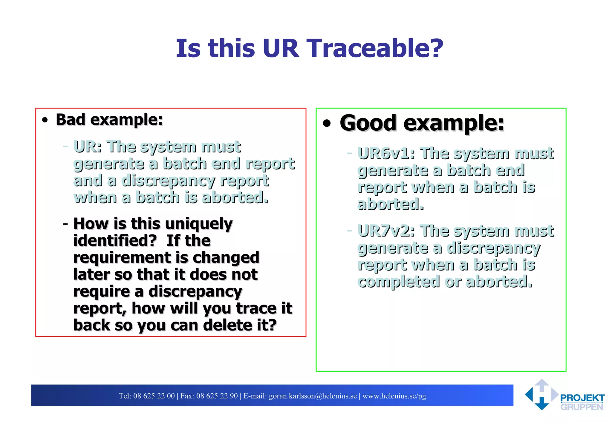 8 Characteristics of good user requirements | PPS