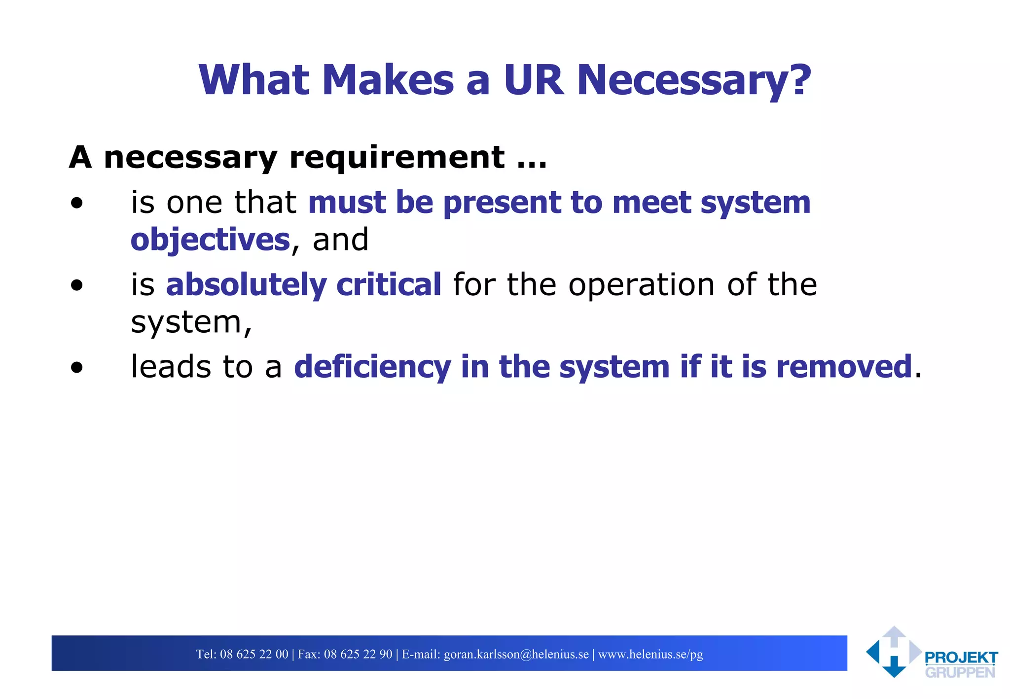8 Characteristics of good user requirements | PPS