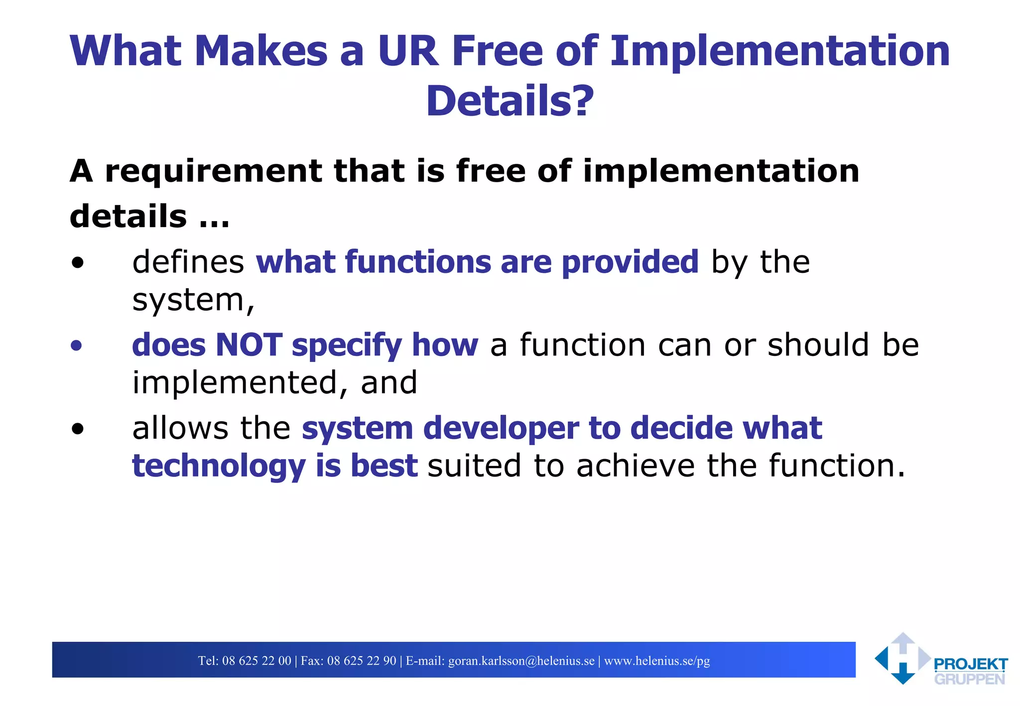 8 Characteristics of good user requirements | PPS