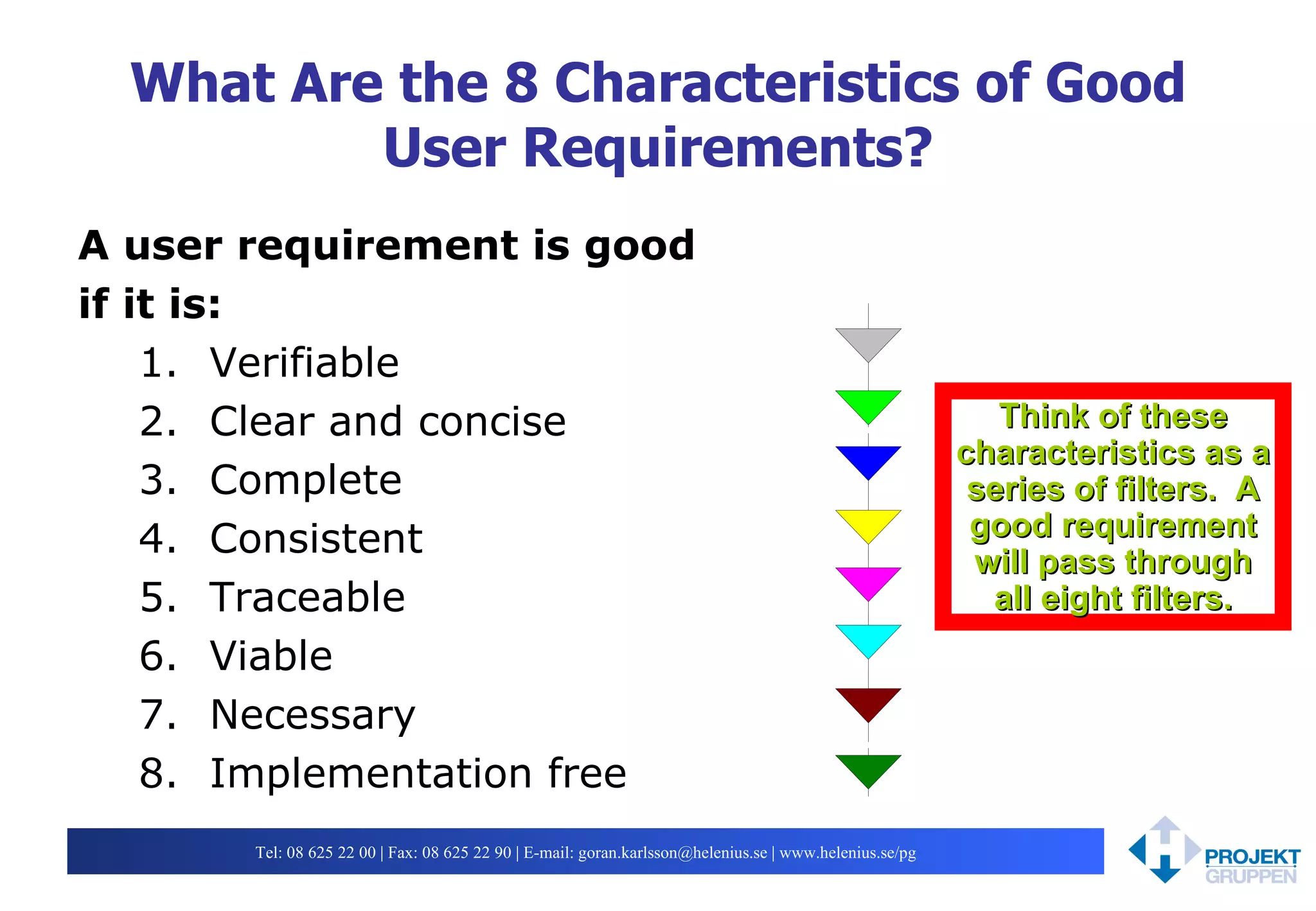 8 Characteristics of good user requirements | PPS
