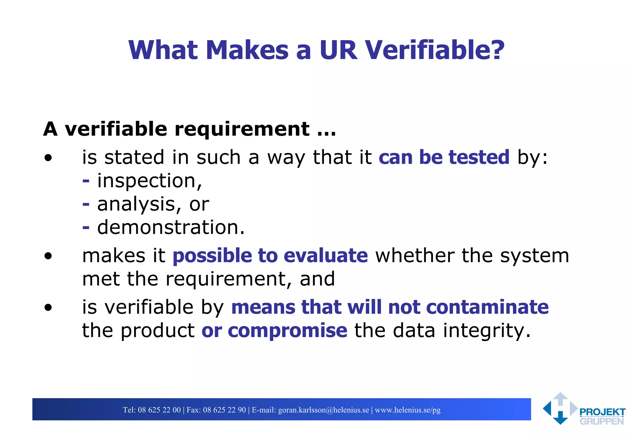 8 Characteristics of good user requirements | PPS