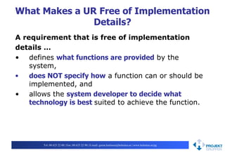 8 Characteristics of good user requirements | PPS