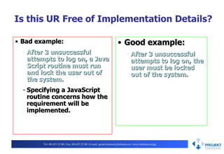 8 Characteristics of good user requirements | PPS