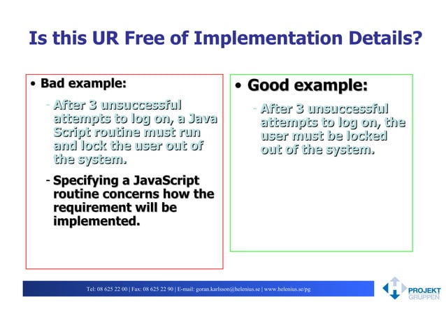 8 Characteristics of good user requirements | PPS