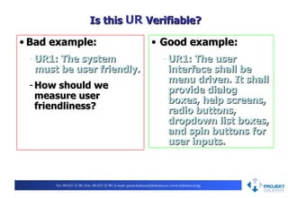 8 Characteristics of good user requirements | PPS