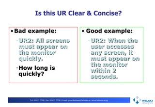 8 Characteristics of good user requirements | PPS