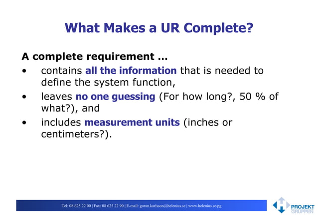 8 Characteristics of good user requirements | PPS