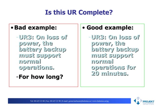 8 Characteristics of good user requirements | PPS