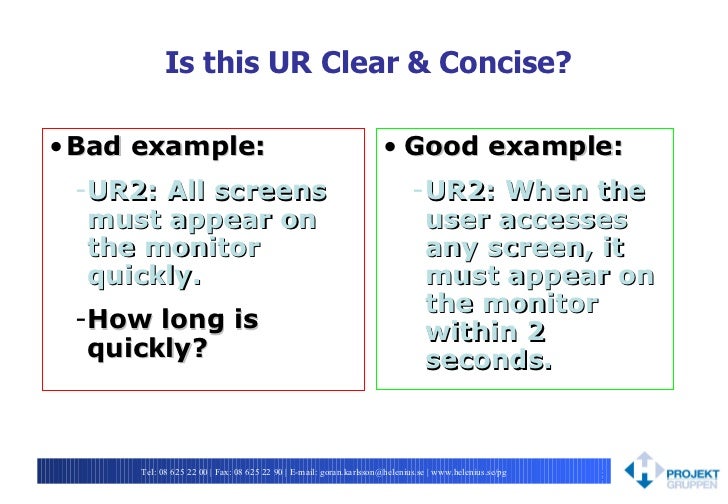8 Characteristics of good user requirements