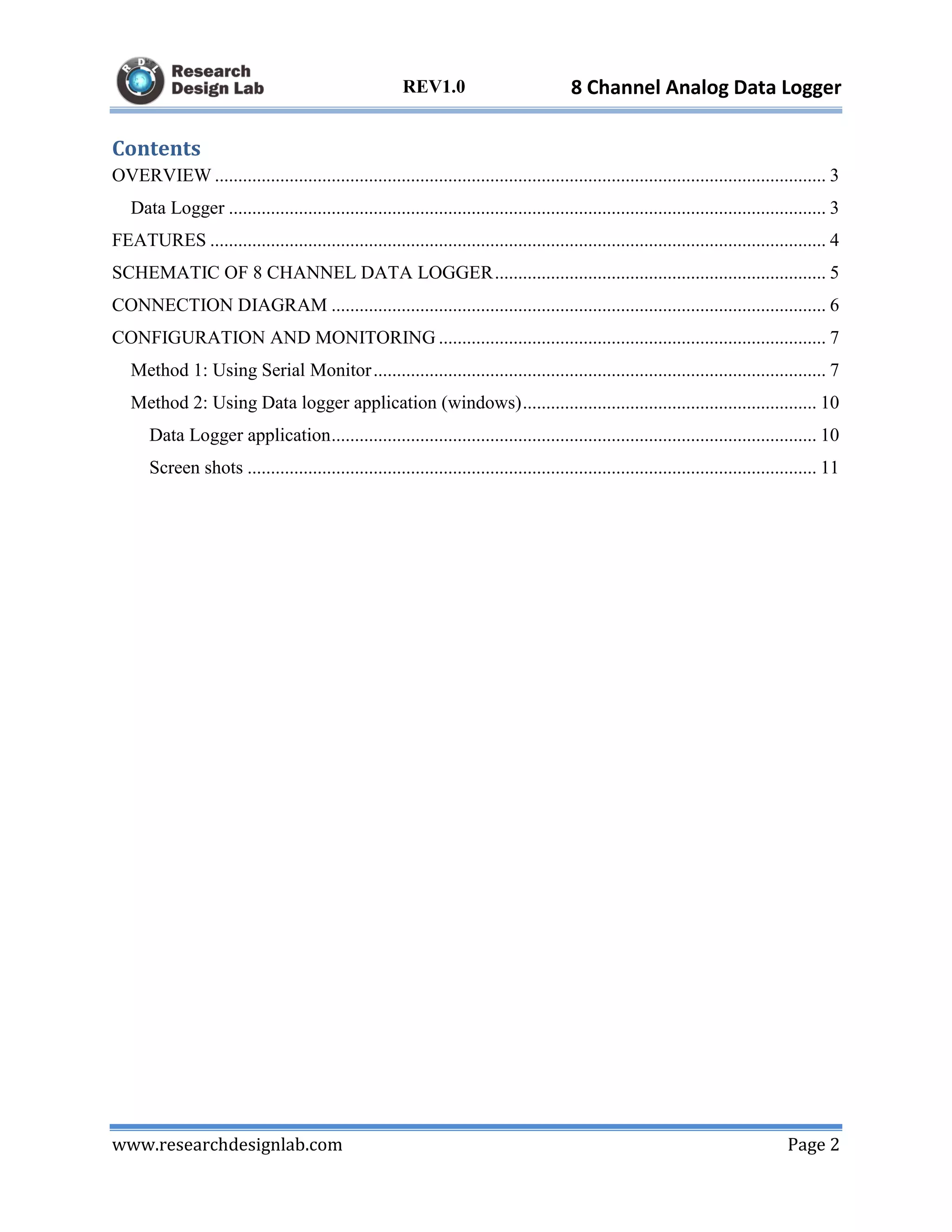 8 Channel Analog Data Logger | PDF