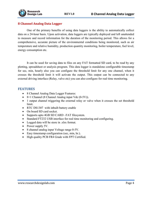 8 Channel Analog Data Logger | PDF